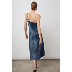 Rails | Dresses | Rails Bias Cut Satin Midi Dress One Shoulder Cutout ...